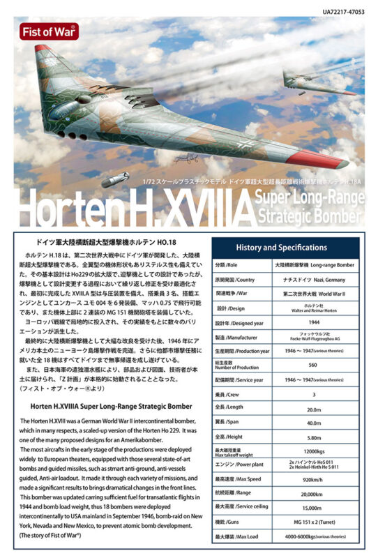 German WWII Horten XVIIIA super long-range strategic bomber – ModelCollect
