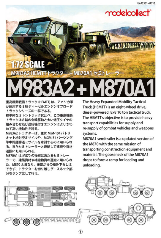 USA M983A2 HEMTT Tractor & M870A1 Semi-trailer – ModelCollect
